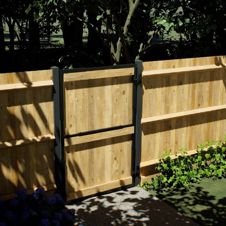 GateMate Adjustable Steel Gate Frame Kit - Black Metal Gate / Buy